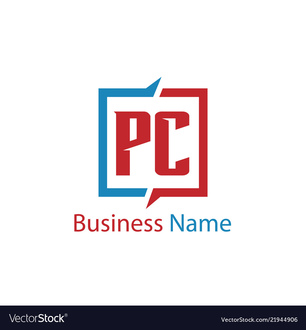 Initial letter pc logo template design Royalty Free Vector