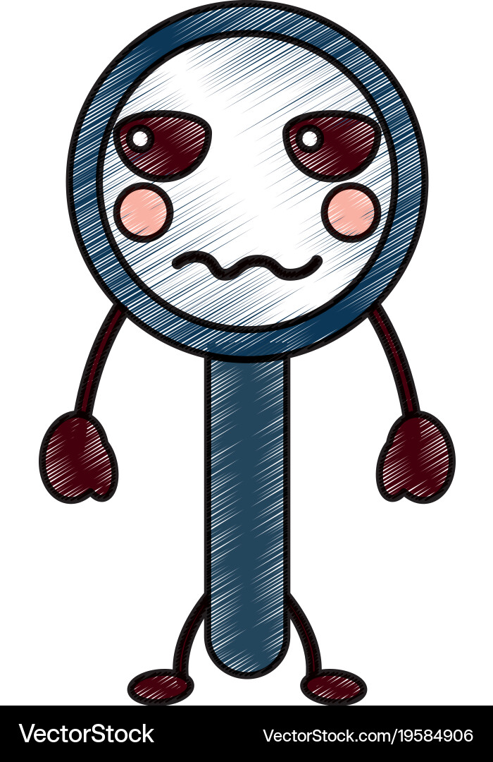 Kawaii cute funny magnifying glass Royalty Free Vector Image