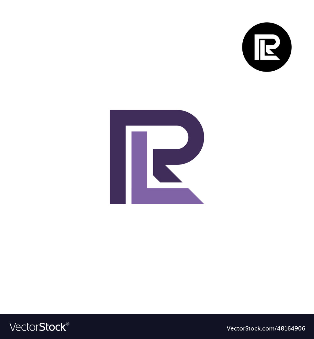 Letter rl lr monogram logo design Royalty Free Vector Image