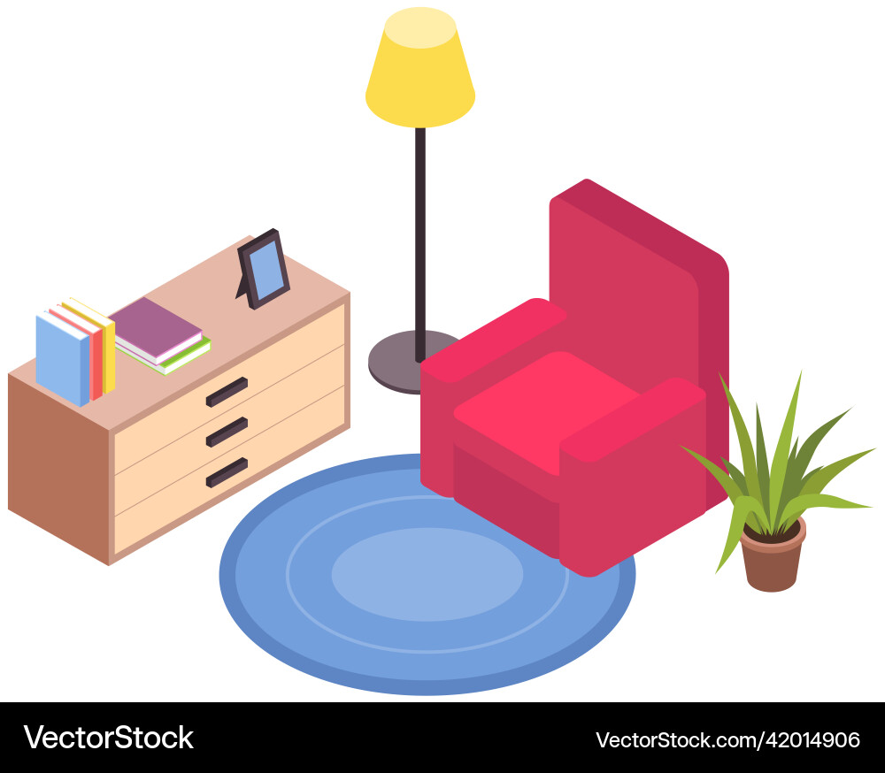 Living room design interior and arrangement Vector Image