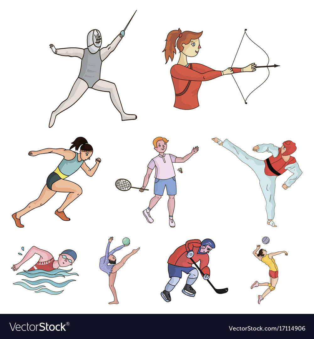 Olympic sports winter and summer a set Royalty Free Vector