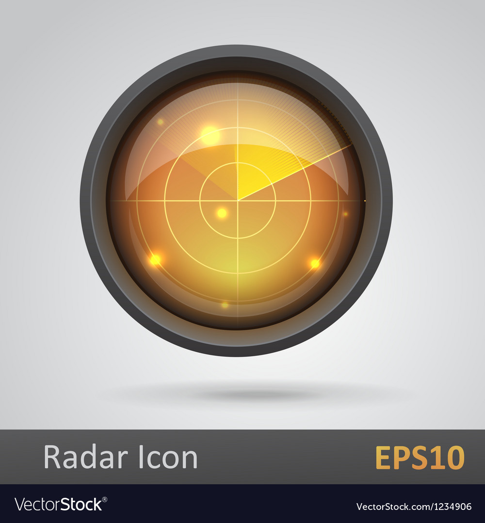 Realistic radar icon Royalty Free Vector Image
