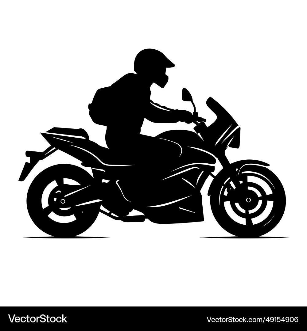 Road biker black icon on white background road Vector Image