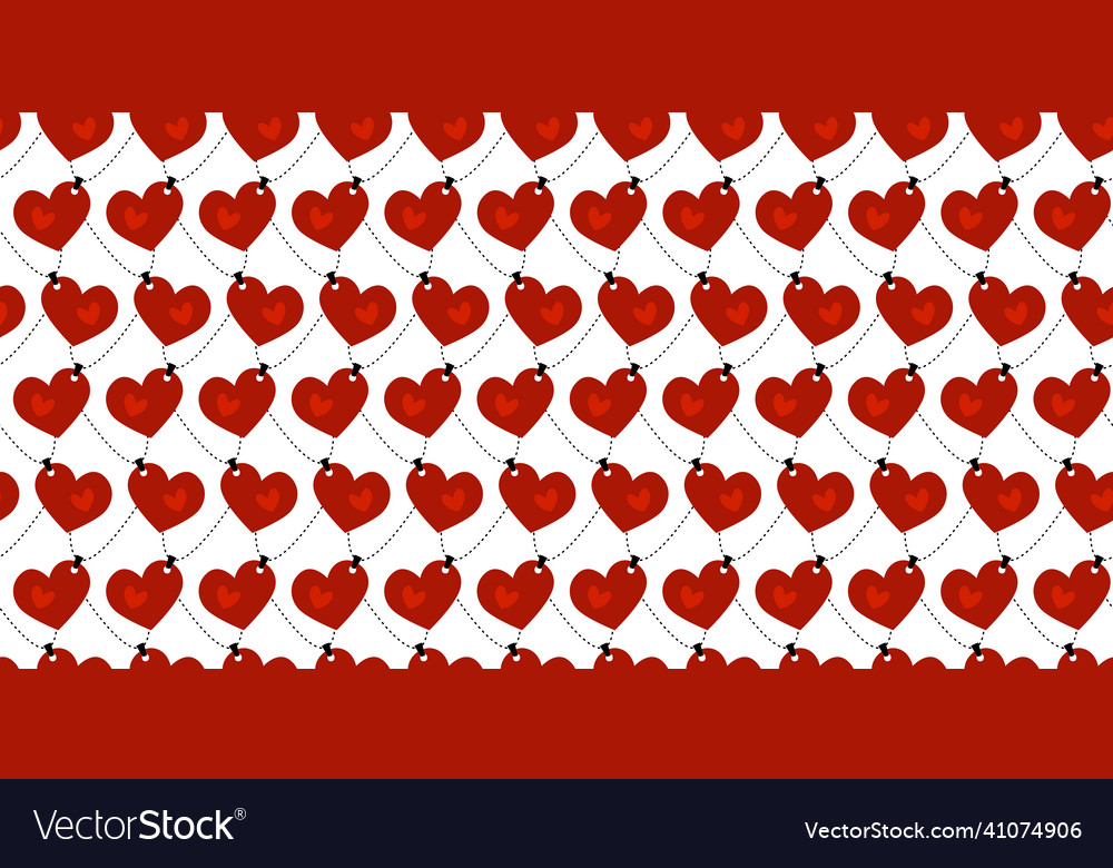 Seamless pattern of hearts on chain valentine day Vector Image