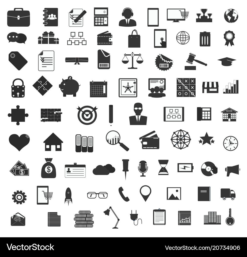 Set of black universal web and mobile icons Vector Image