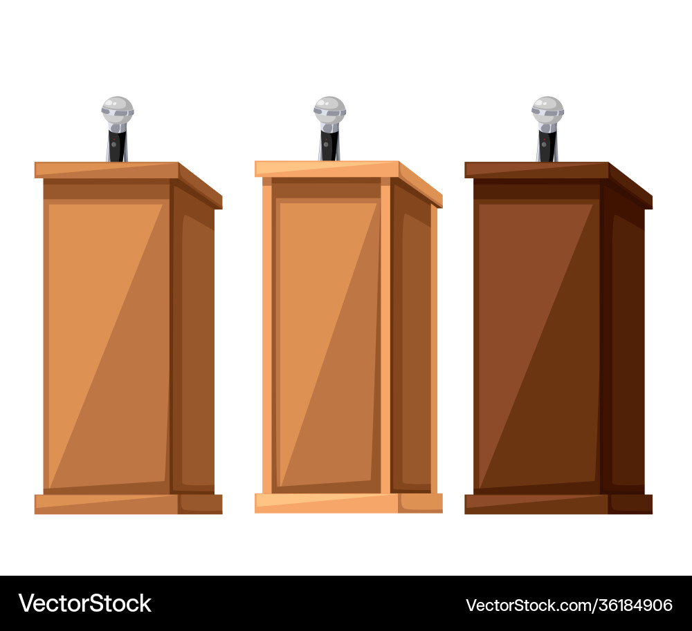 Set wooden tribune different types wood Royalty Free Vector
