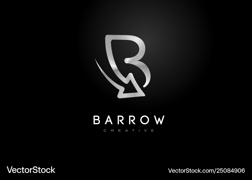 Silver b logo b letter icon design Royalty Free Vector Image