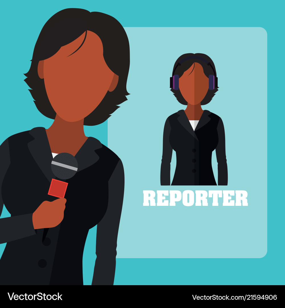 Woman journalist reporter Royalty Free Vector Image