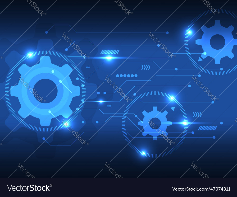Abstract blue power cyber digital technology Vector Image