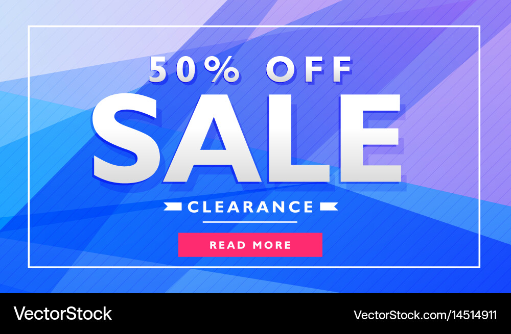 Blue advertising banner poster voucher design Vector Image