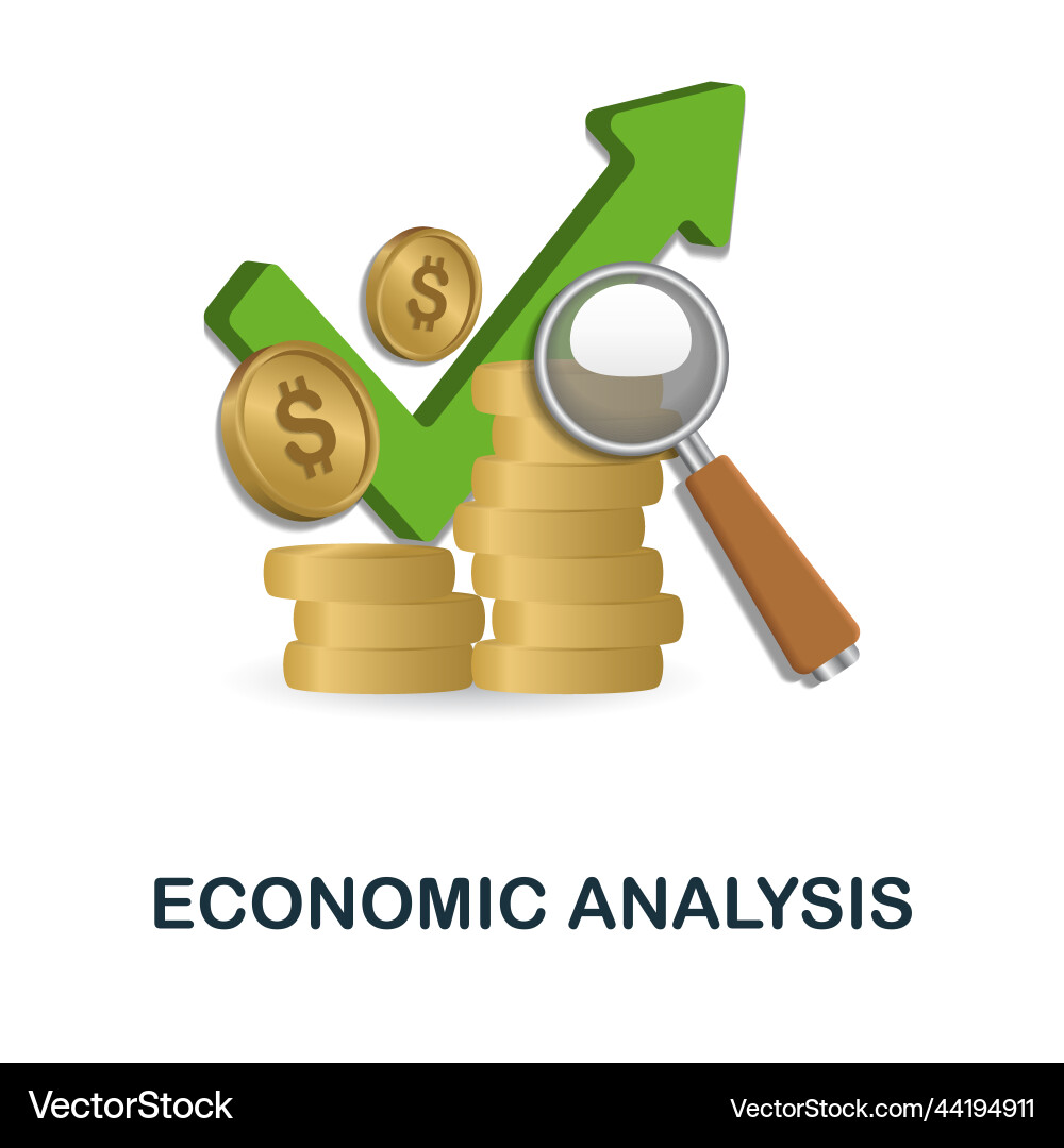 Economic analysis icon 3d from Royalty Free Vector Image