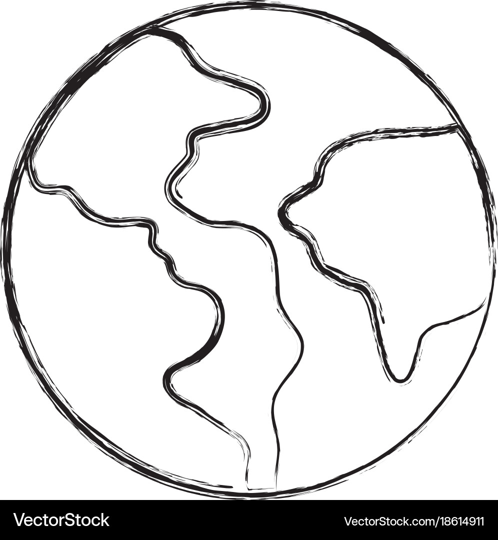 Figure earth planet with continent geography Vector Image