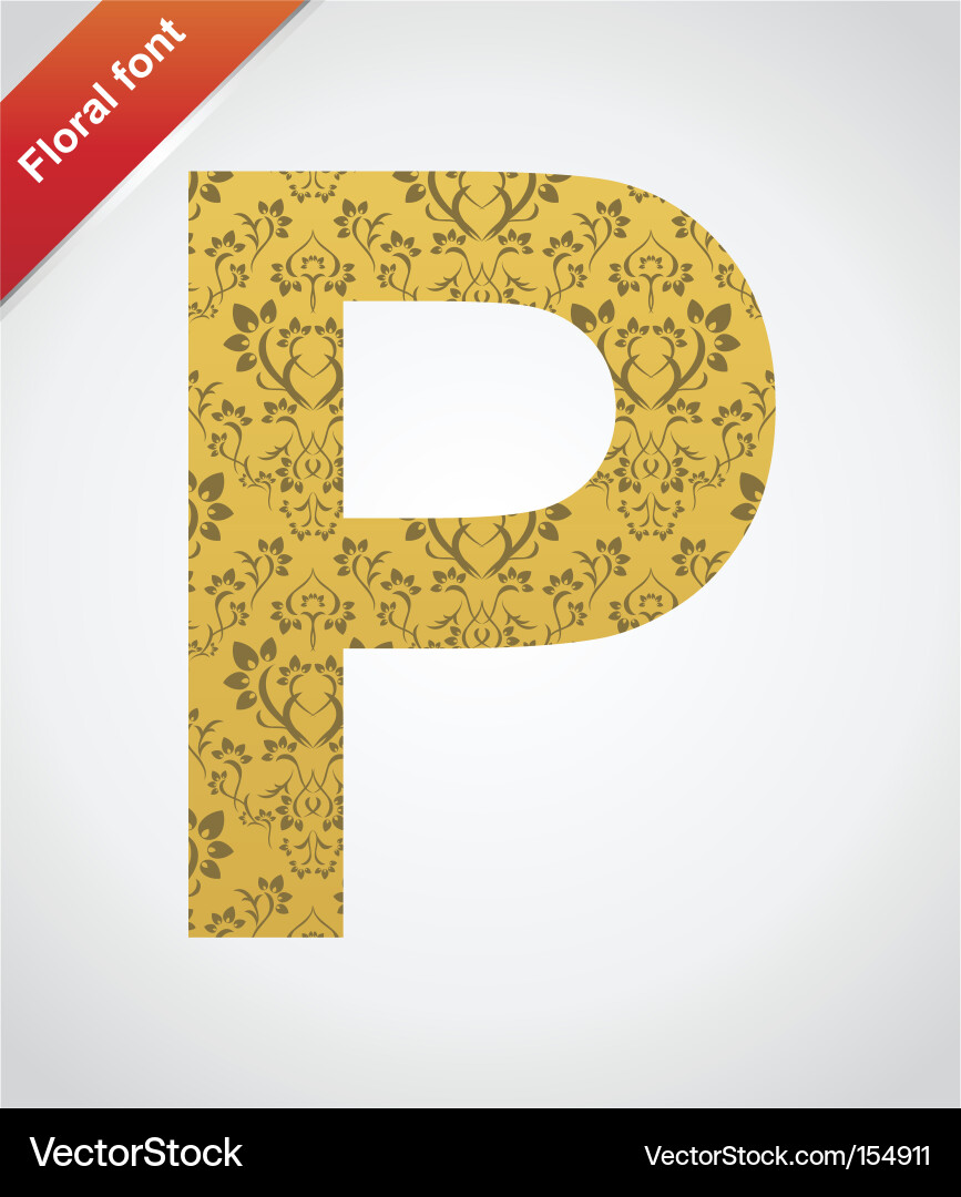 Floral font ornament letter Royalty Free Vector Image