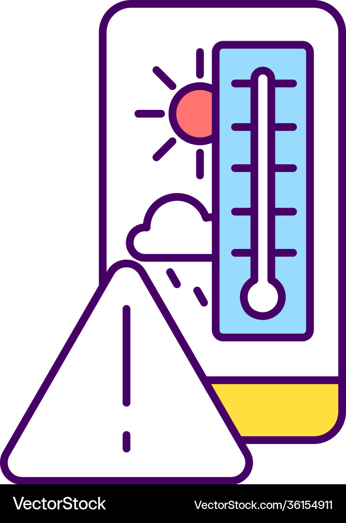 High environmental temperatures rgb color icon Vector Image