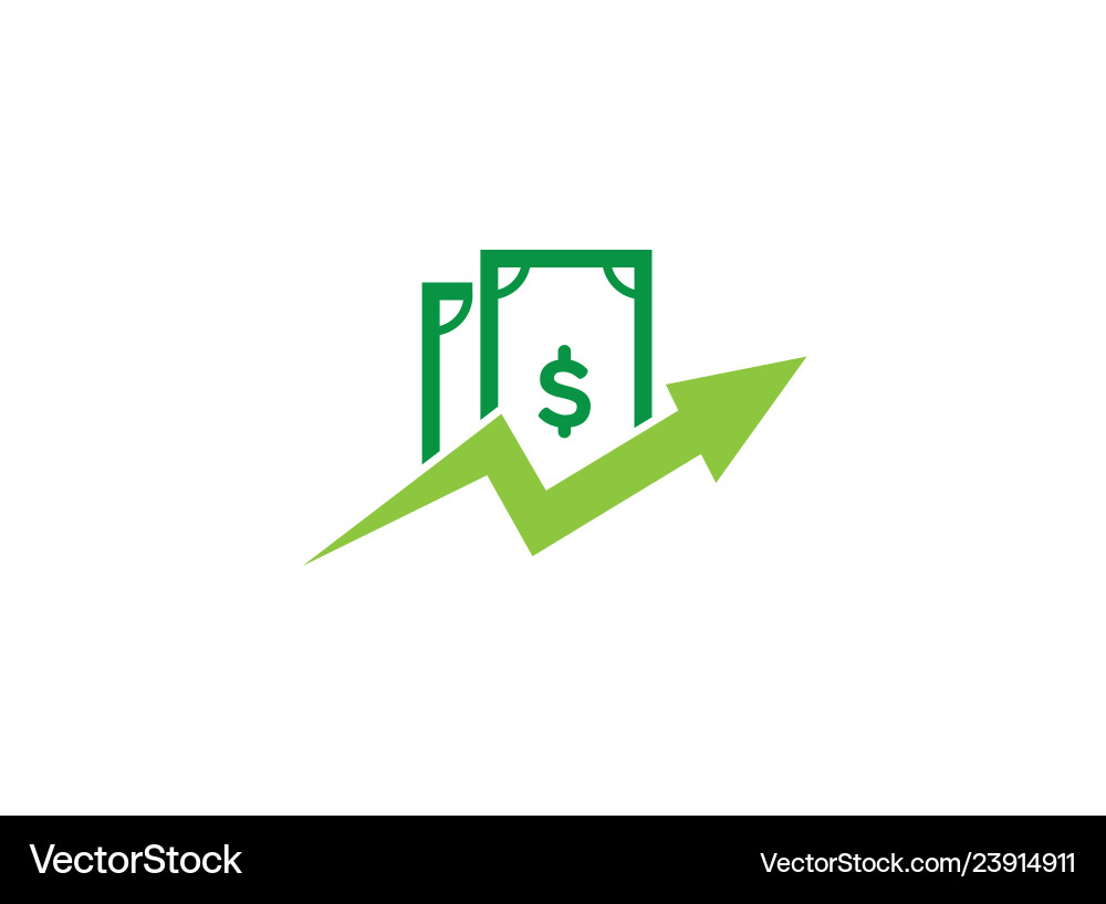 Money arrow chart finance for logo design Vector Image