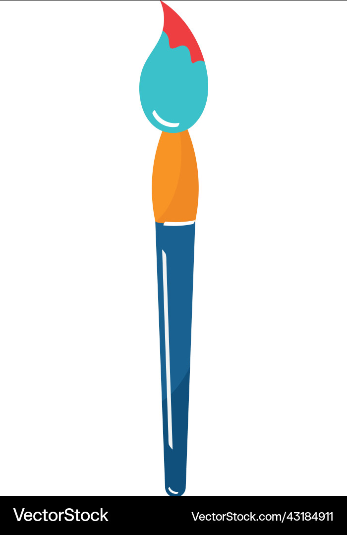 Paint brush school supply Royalty Free Vector Image