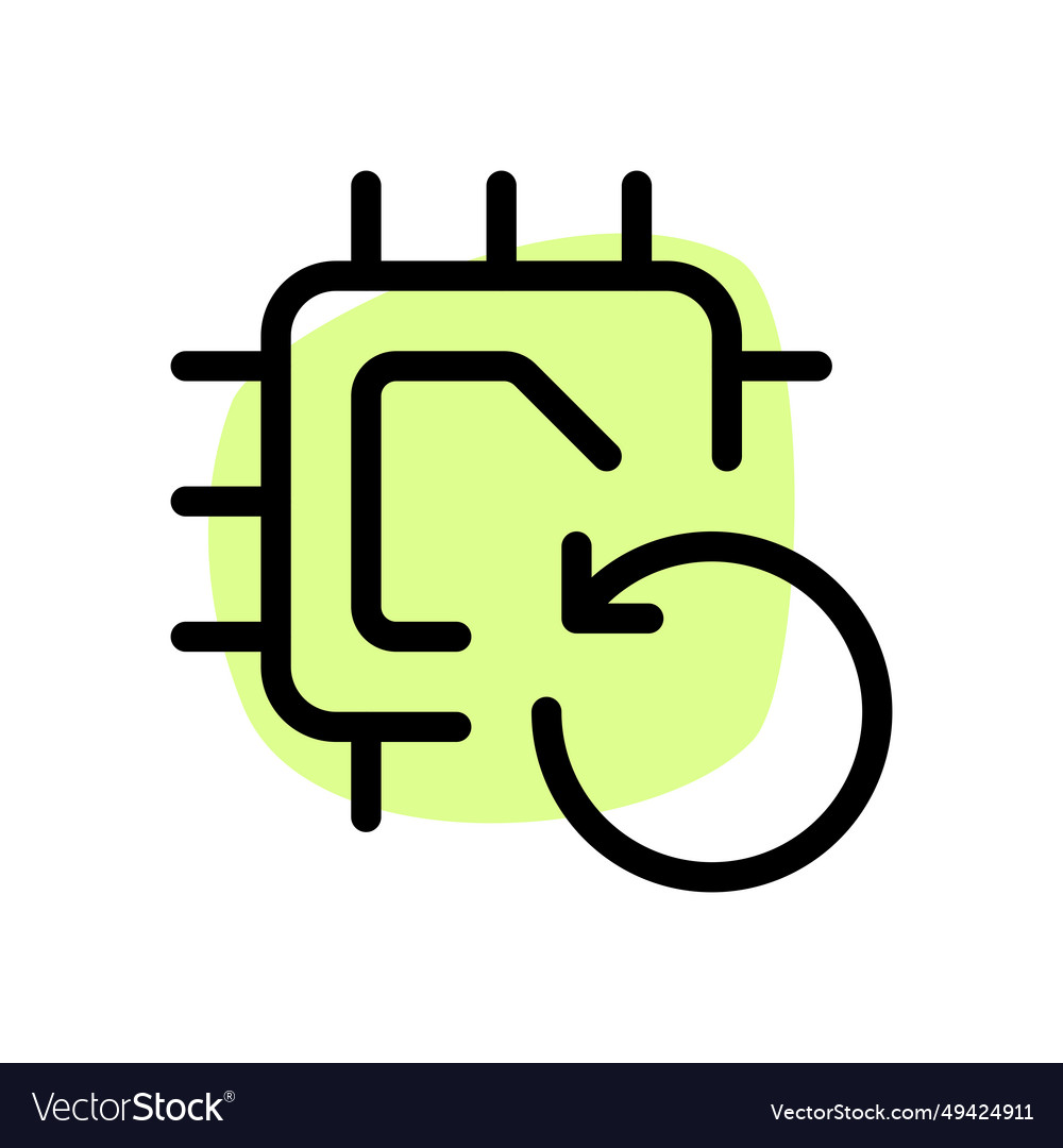 Reloading the processor to update its software Vector Image