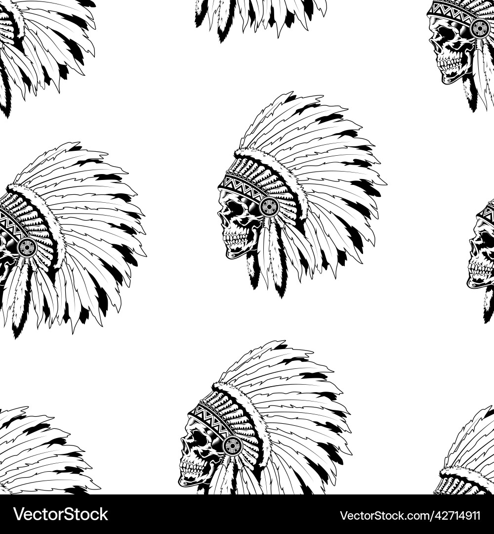 Seamless pattern of monochrome highly detailed Vector Image