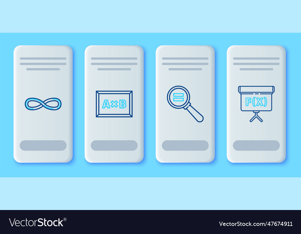 Set Line Chalkboard Calculation Infinity And Vector Image