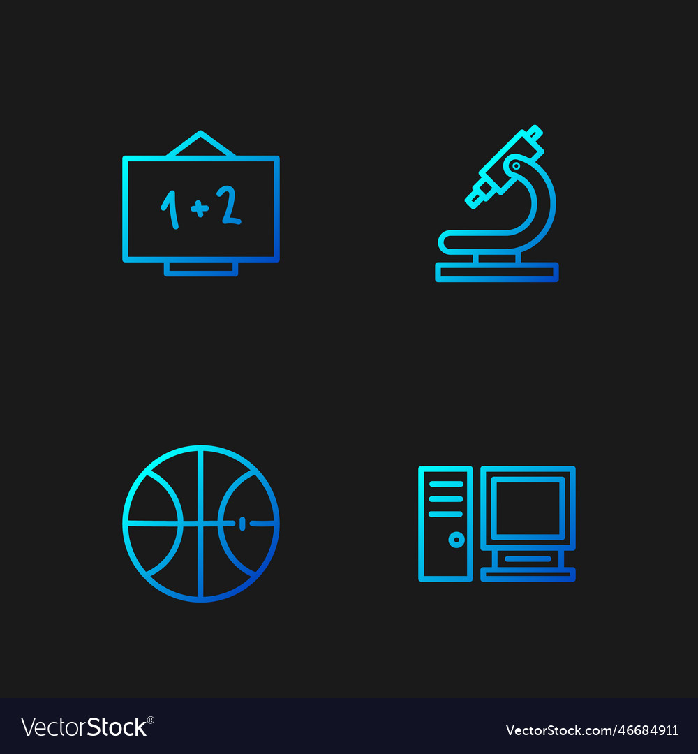 Set line computer monitor basketball ball Vector Image Set line computer monitor basketball ball Vector Image