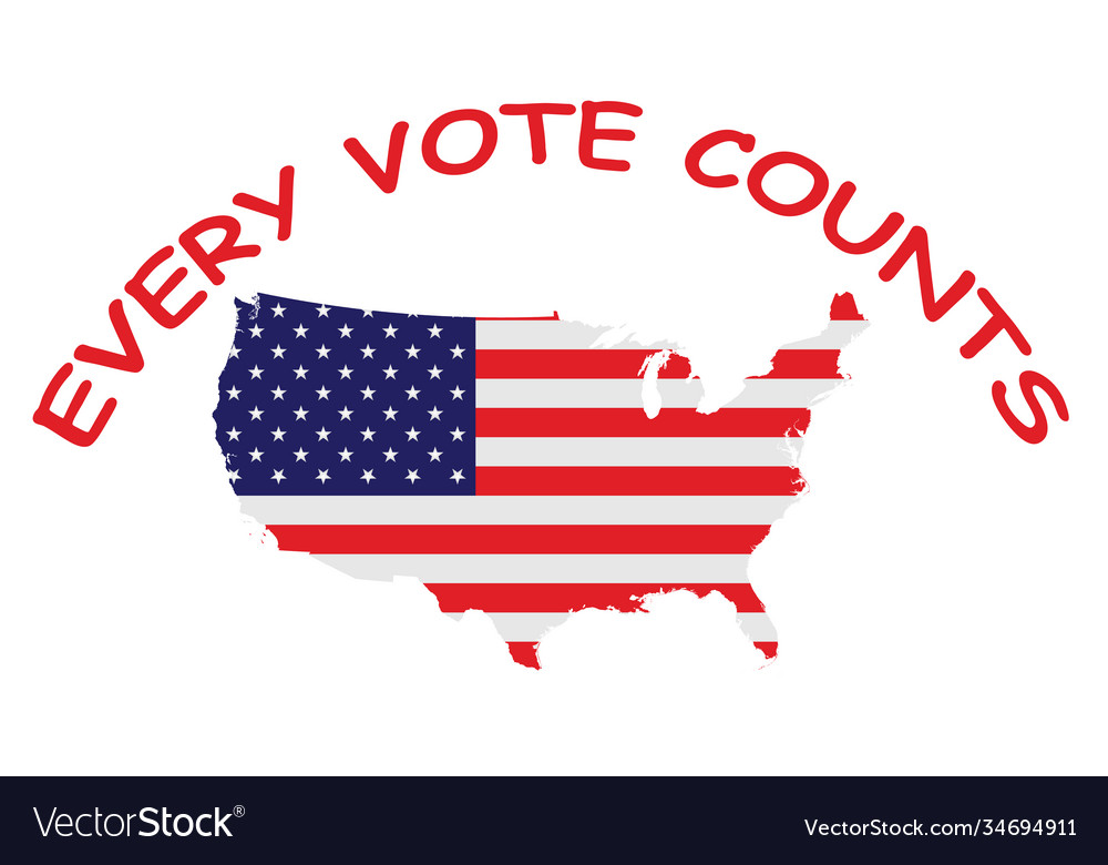 Usa every vote counts message Royalty Free Vector Image