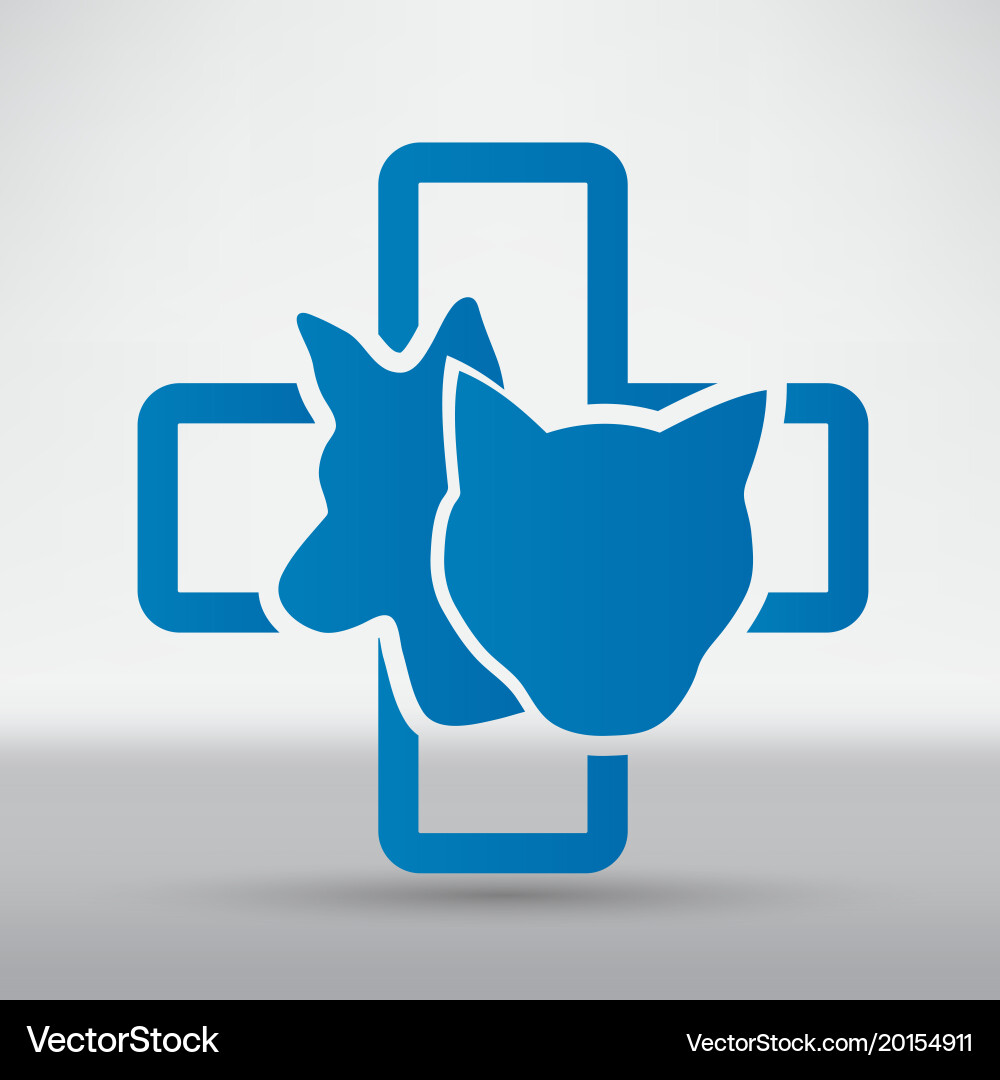 Veterinary sign cat and dog symbol Royalty Free Vector Image