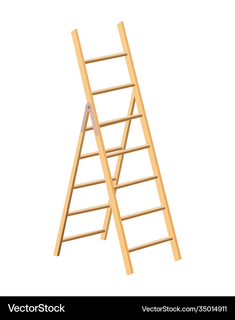 Wooden ladder household tool step ladder Vector Image