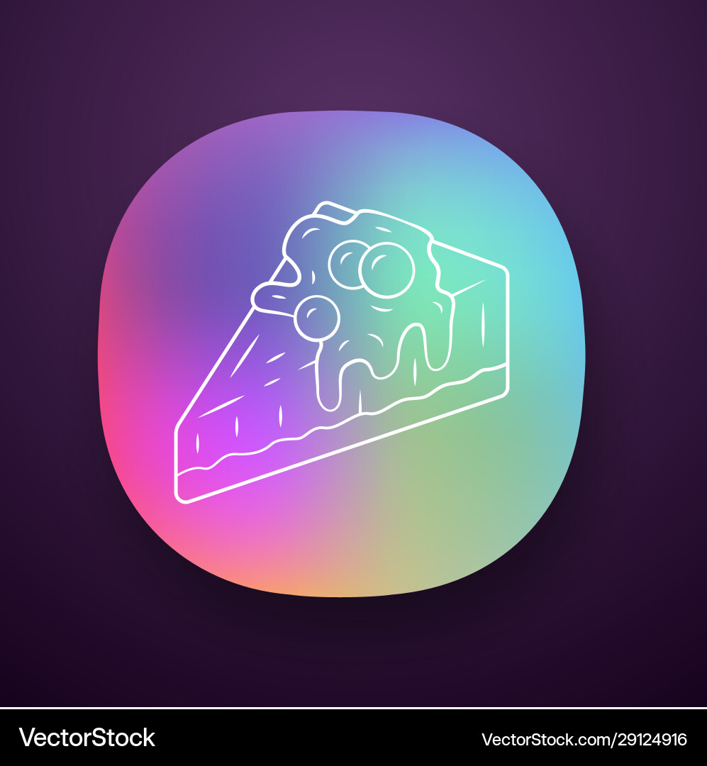 Cheesecake app icon cake with topping and berries Vector Image