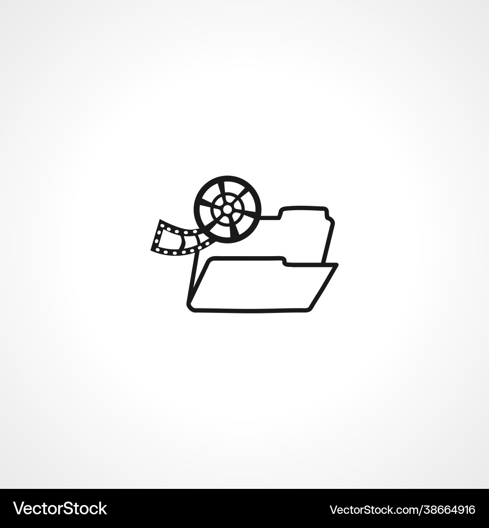 Folder with video files icon Royalty Free Vector Image