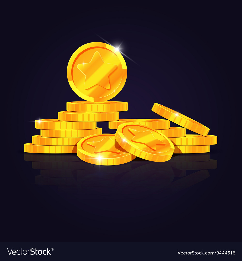 Gold coins stack Royalty Free Vector Image - VectorStock