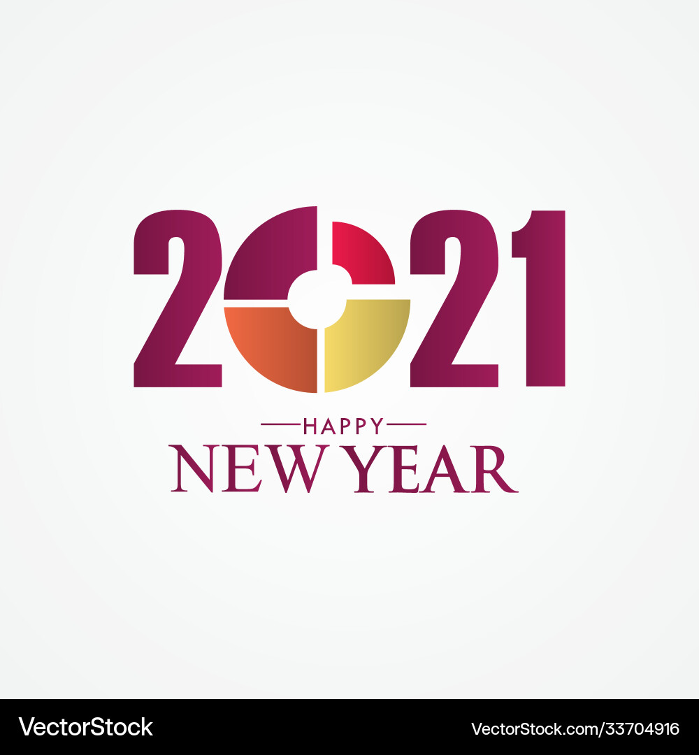 Happy new years 2021 celebration template design Vector Image