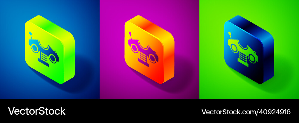 Isometric swing car on the playground icon Vector Image