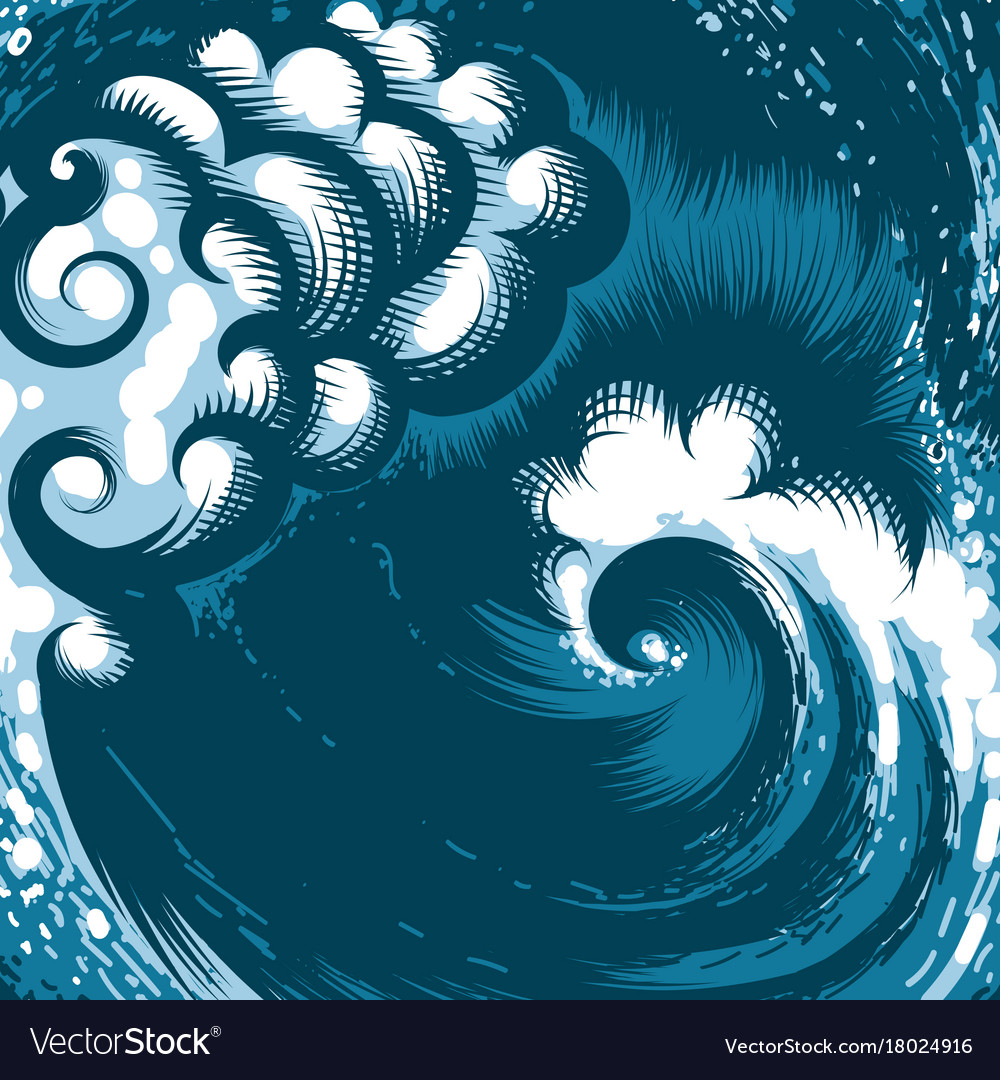 Ocean wave Royalty Free Vector Image - VectorStock