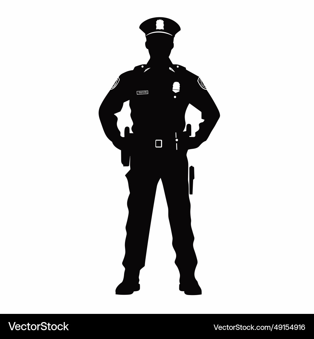 Police officer black icon on white background Vector Image