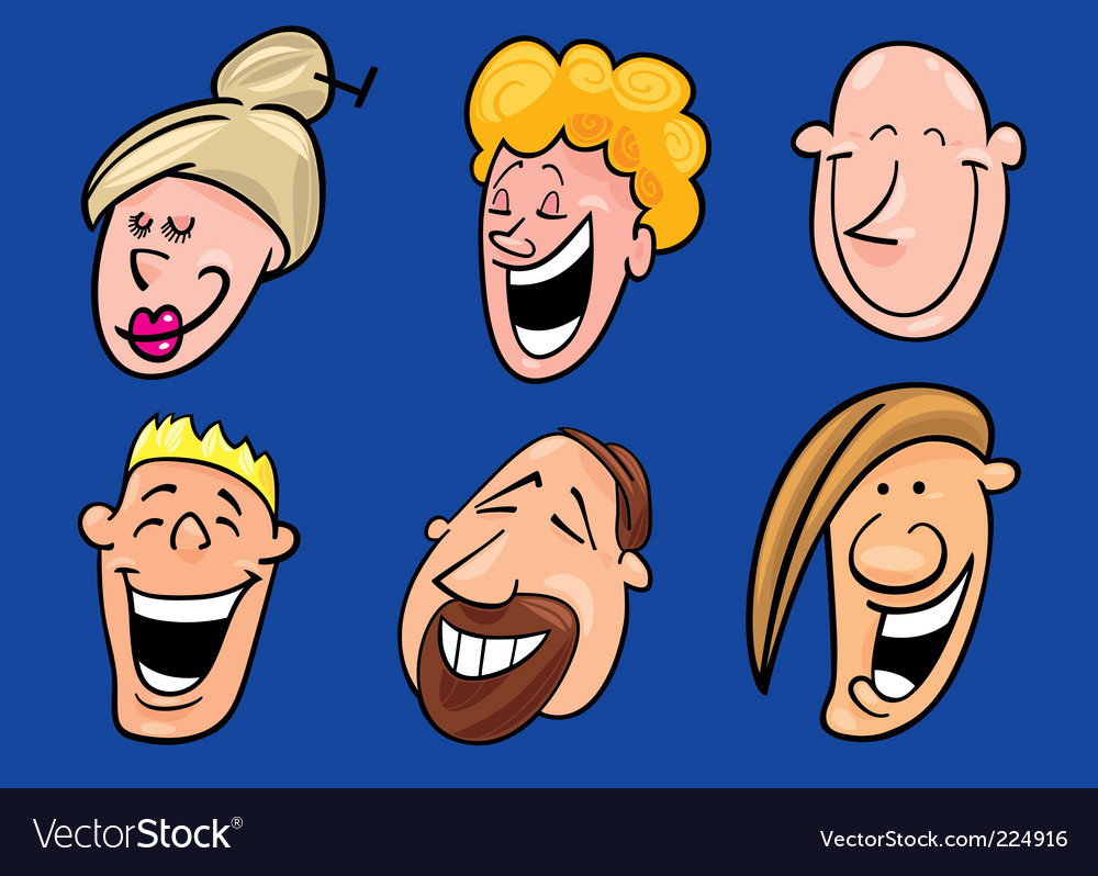 Set jolly faces Royalty Free Vector Image - VectorStock
