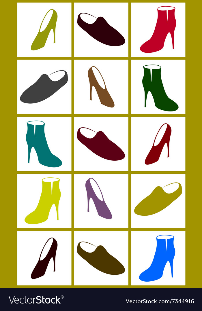 Set shoes Royalty Free Vector Image - VectorStock