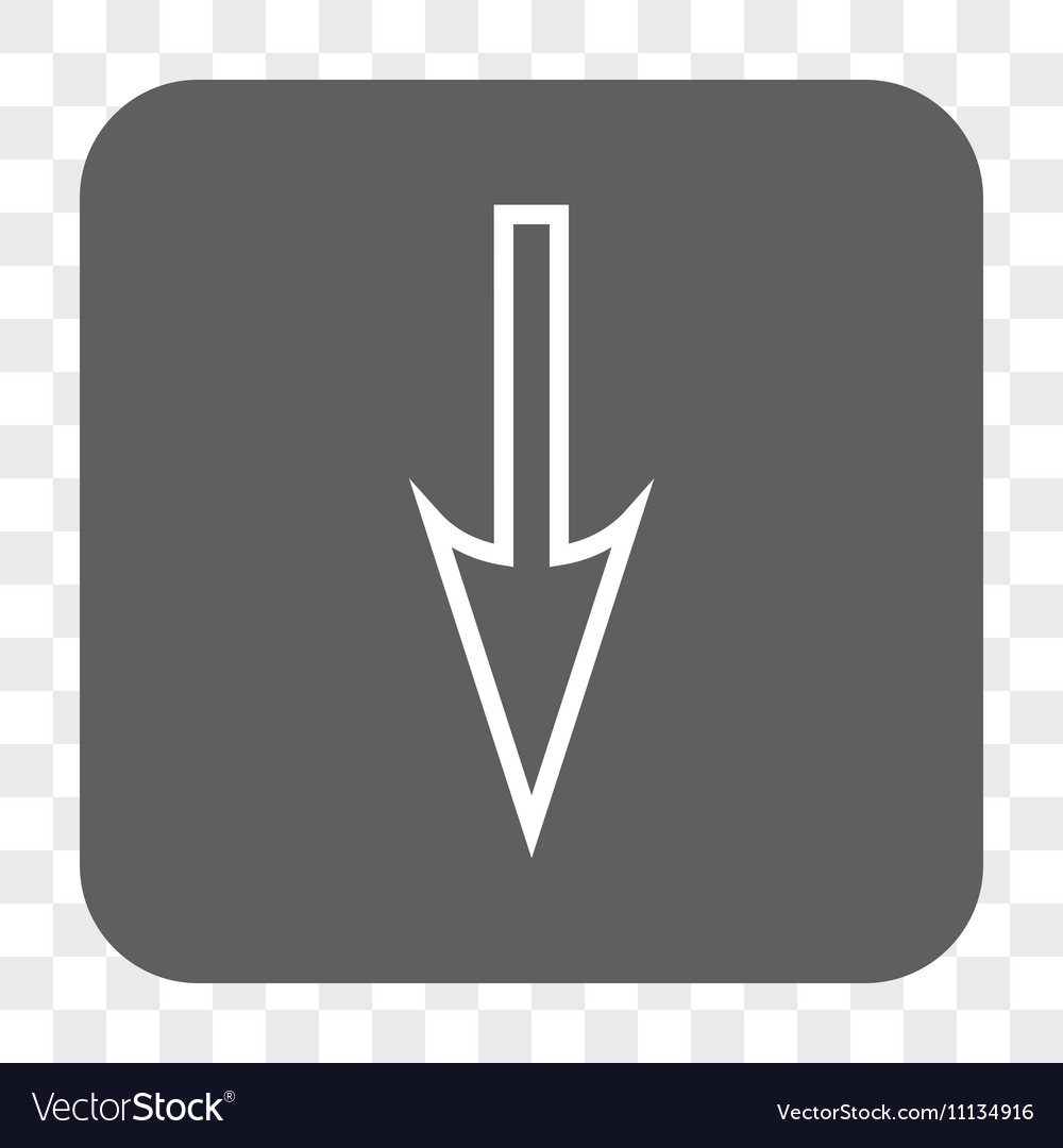 Sharp arrow down rounded square button Royalty Free Vector