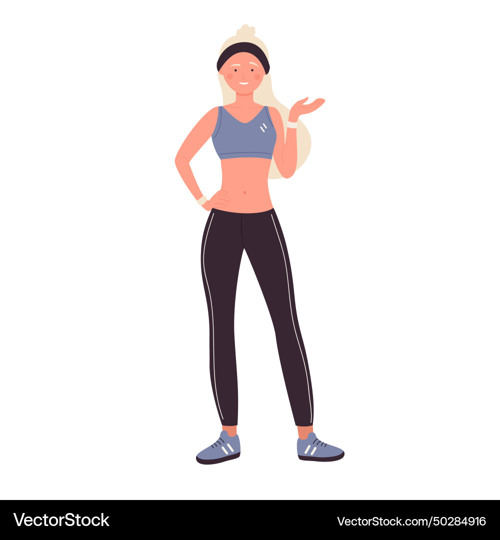 Smiling woman coach in standing pose Royalty Free Vector