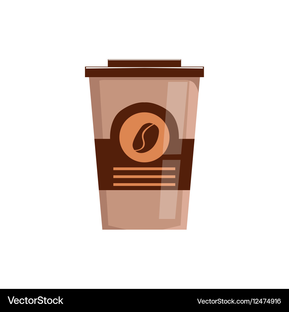 Take away coffee in paper cup isolated icon Vector Image