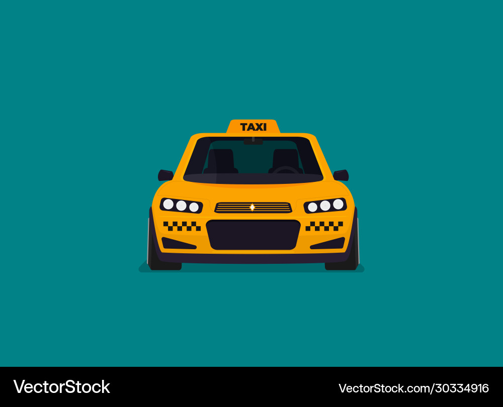 Taxi graphic design in flat style Royalty Free Vector Image