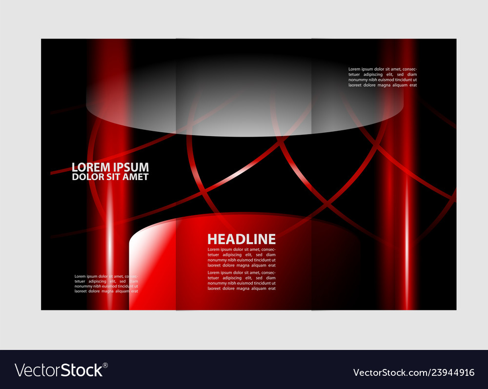 Template design trifold brochure with polygons po Vector Image