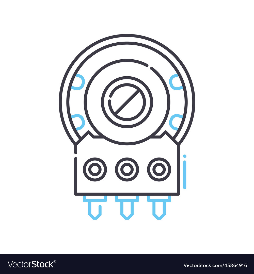 Variable resistor line icon outline symbol Vector Image