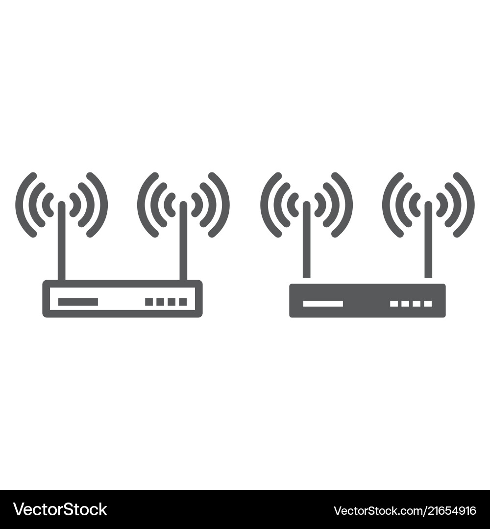 Wifi router line and glyph icon electronic Vector Image