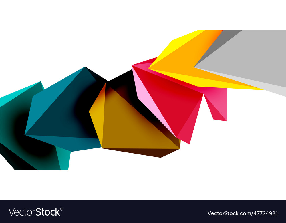 3d low poly triangle design elements Royalty Free Vector