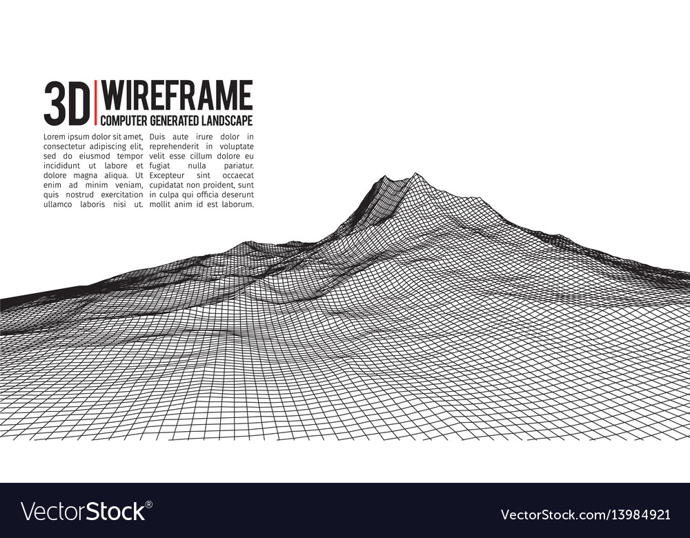Abstract wireframe landscape background Royalty Free Vector Abstract wireframe landscape background Royalty Free Vector