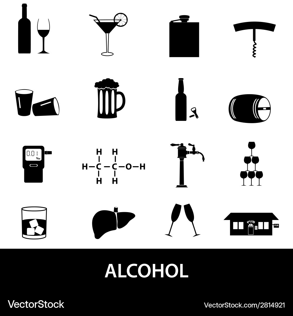 Alcohol Icon Set Royalty Free Vector Image - VectorStock