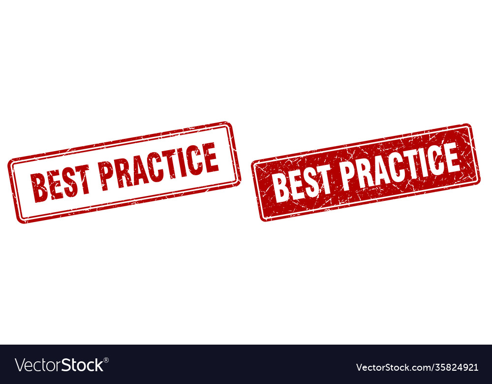 Best practice stamp set square Royalty Free Vector Image