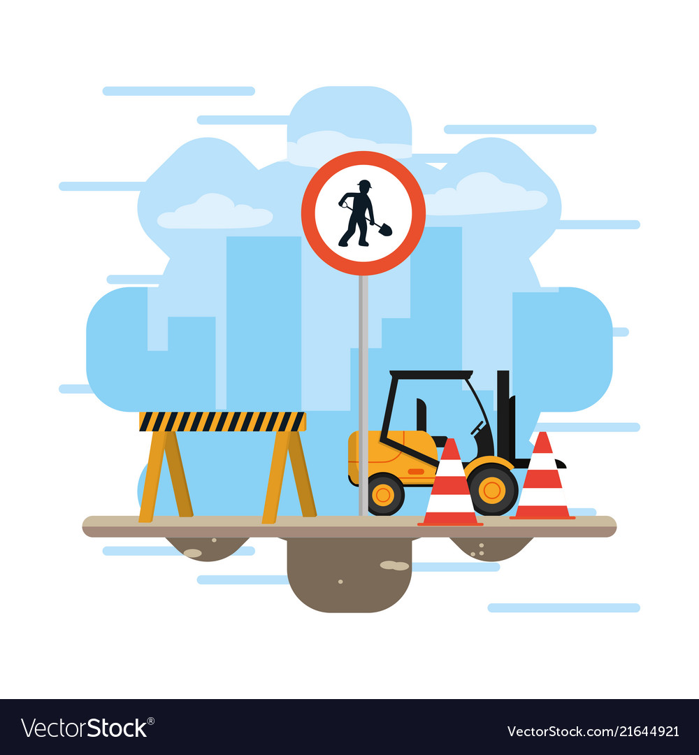Construction zone concept Royalty Free Vector Image