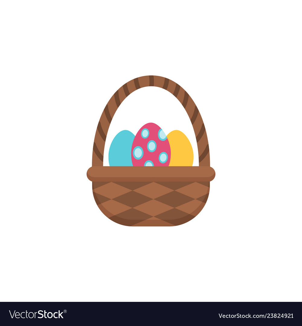Easter Eggs Basket Icon Royalty Free Vector Image