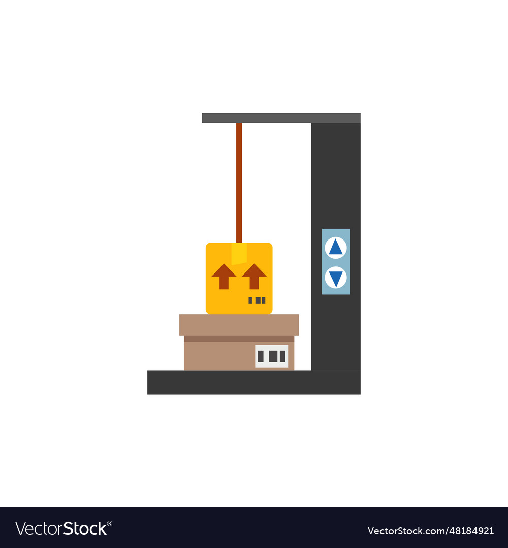 Elevator for cardboard boxes icon Royalty Free Vector Image